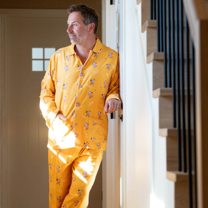 Pyjama d'hiver en flanelle pour homme Chien mangue